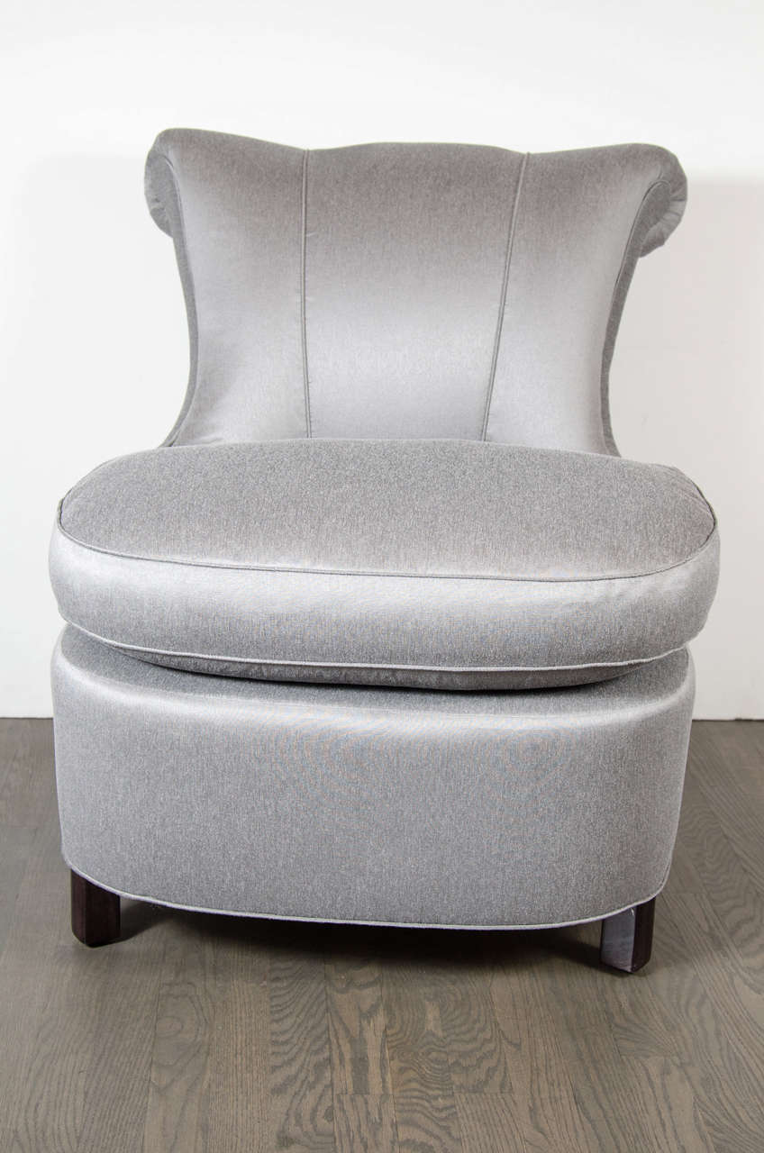 Glamorous 1940s Hollywood Scroll Design Slipper Chair by Dorothy Draper ...