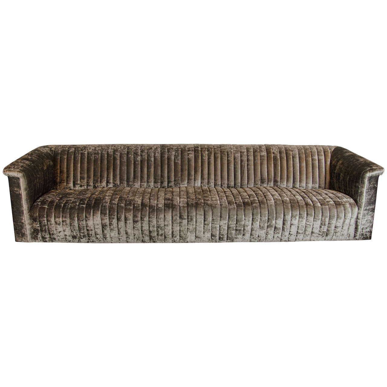 Ultra Chic Mid-Century Modernist Channel Design Sofa by Pace at 1stDibs