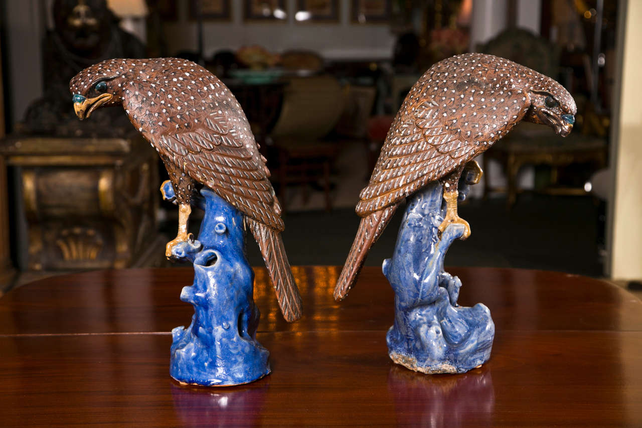 Ceramic Figures of Hawks at 1stDibs