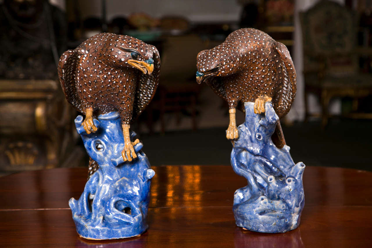 Ceramic Figures of Hawks at 1stDibs
