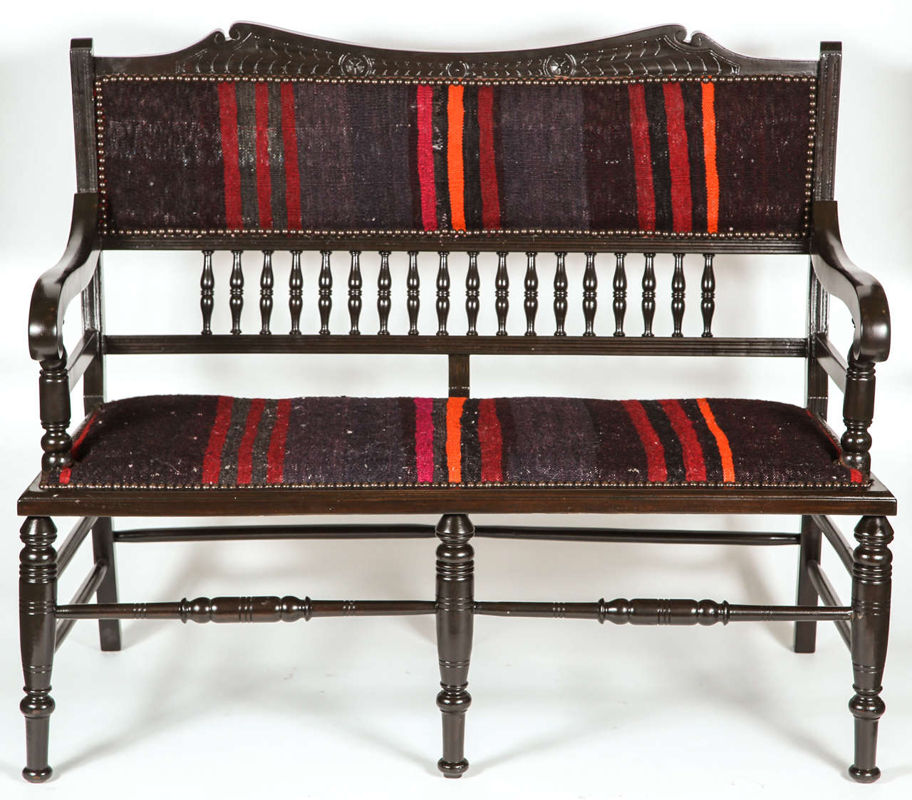 Vintage Spindle Back Bench at 1stDibs