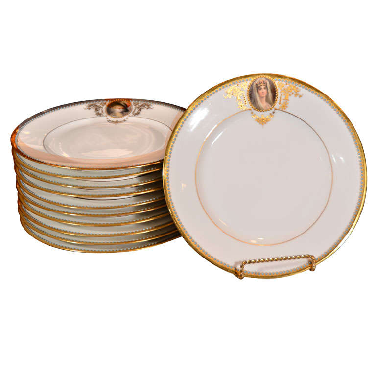 19th c set of Austrian Royal Vienna plates For Sale at 1stDibs