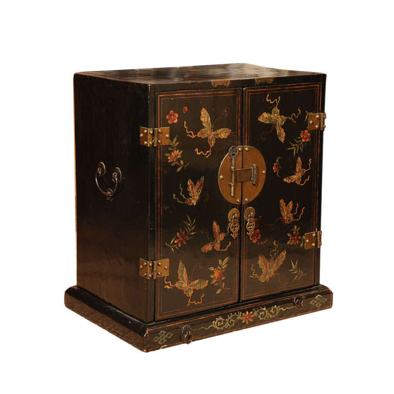 A Chinese Black Lacquer Chest at 1stDibs