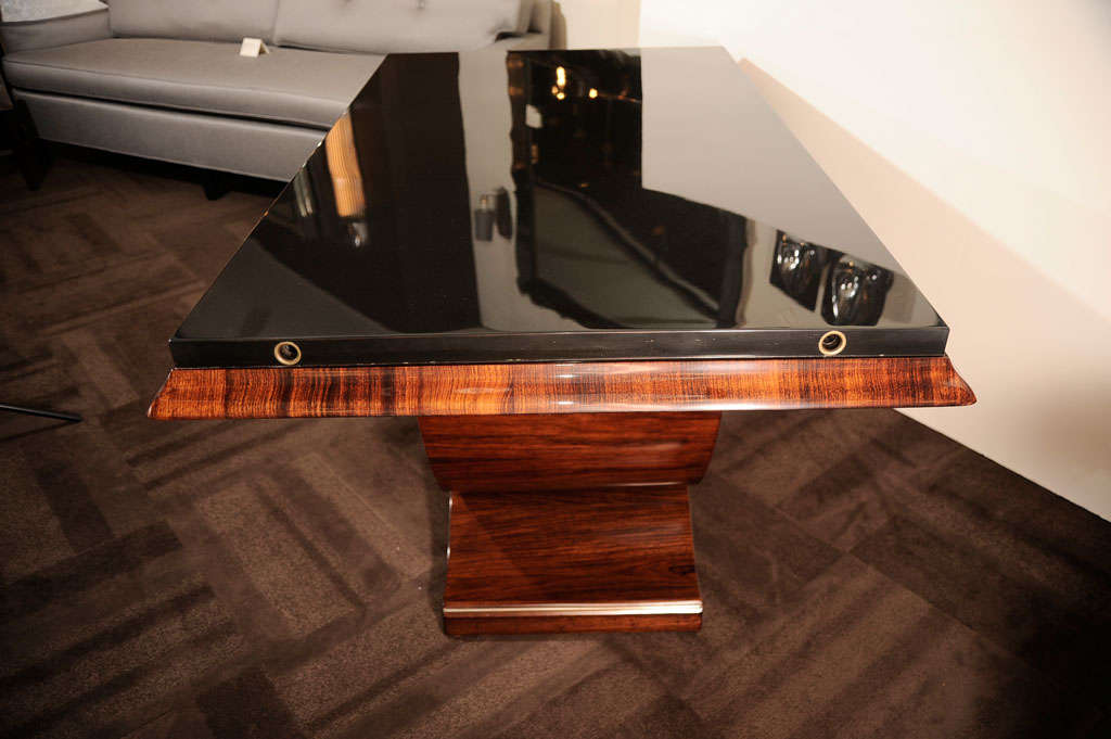 Art Deco Dining Table with Stylized "U" Shaped Pedestal Base at 1stDibs ...