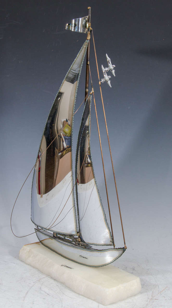 Midcentury Sailboat Sculpture by DeMott at 1stDibs | demott sailboat ...