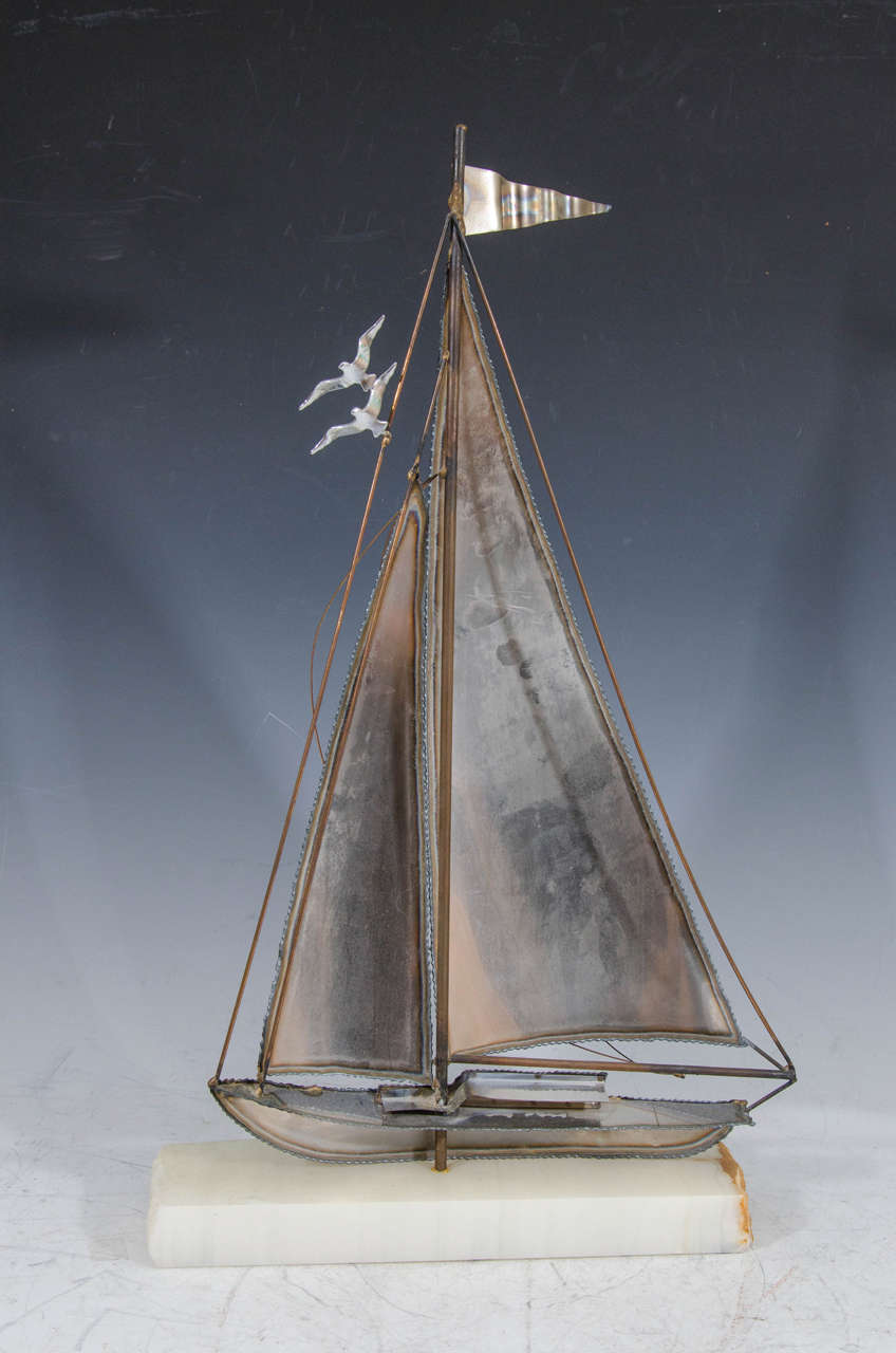 Midcentury Sailboat Sculpture by DeMott at 1stDibs | demott sailboat ...