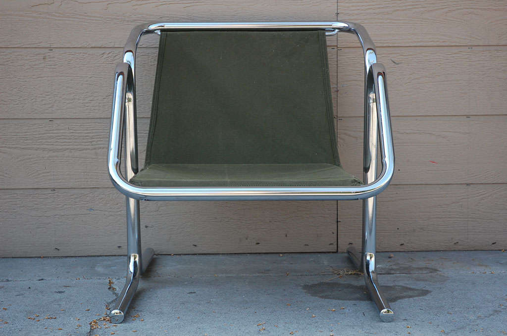 Vintage Jerry Johnson Chrome Sling Chair at 1stDibs | jerry johnson ...