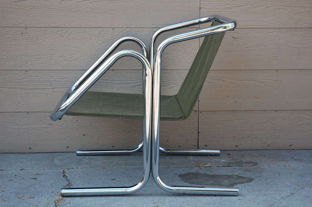 Vintage Jerry Johnson Chrome Sling Chair at 1stDibs | jerry johnson ...