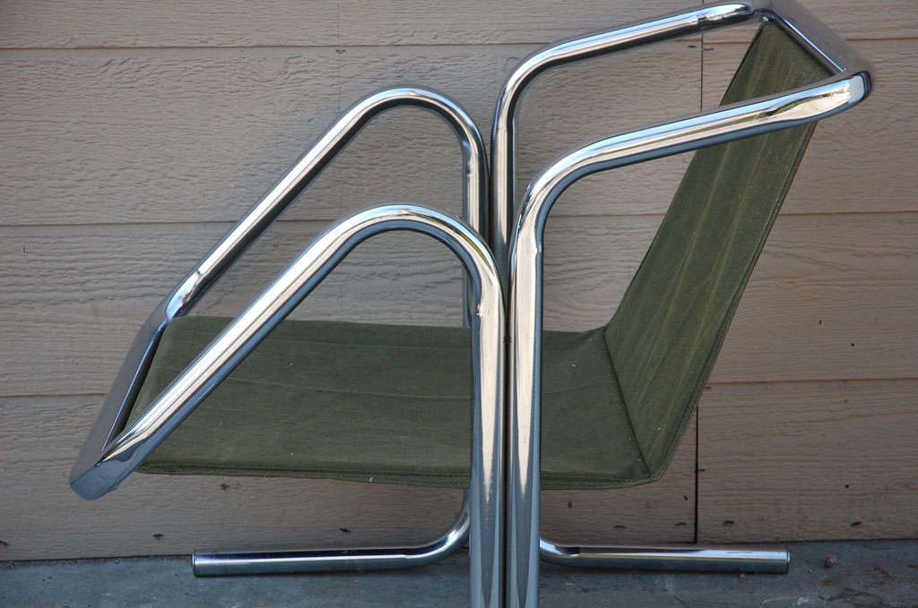 Vintage Jerry Johnson Chrome Sling Chair at 1stDibs | jerry johnson ...