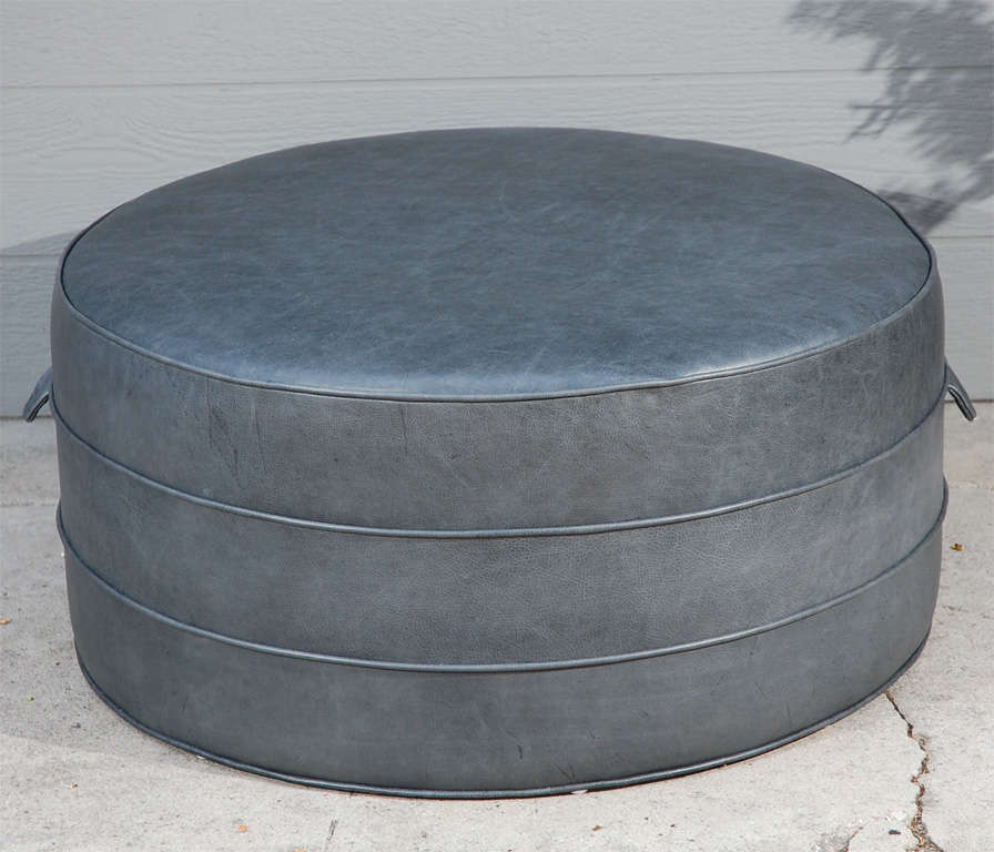 Nickey Kehoe large Leather Hassock at 1stDibs