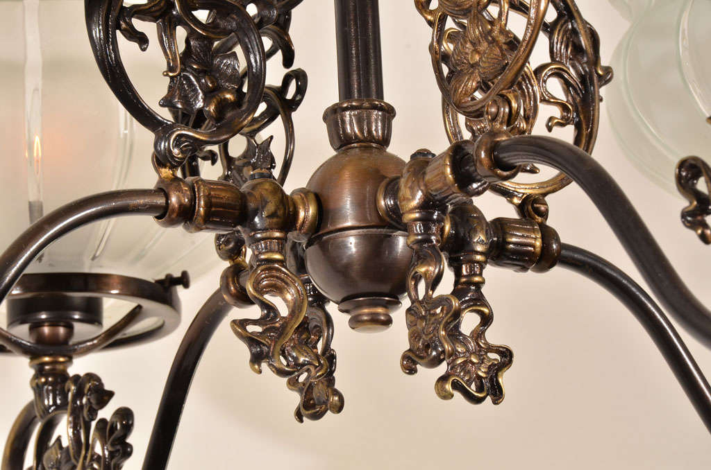 Four Light, originally gas, Victorian Light Fixture at 1stDibs