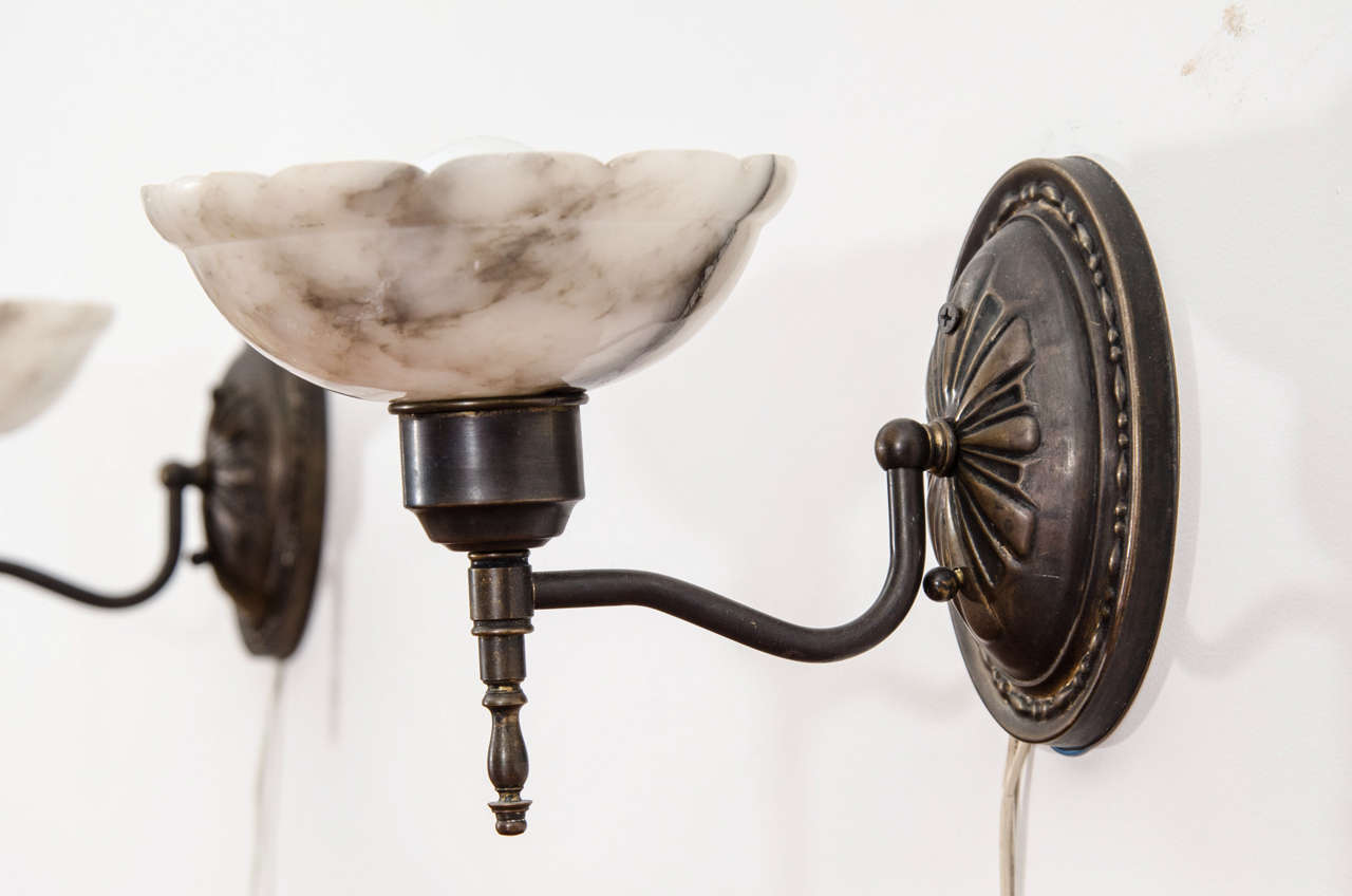 A Pair of Alabaster Sconces at 1stDibs