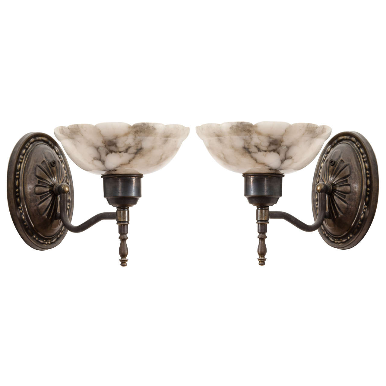 A Pair of Alabaster Sconces at 1stDibs