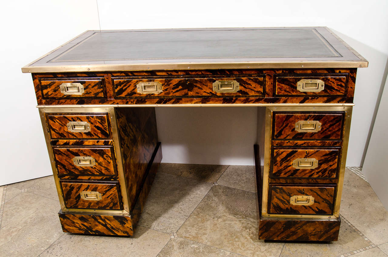 Unusual Campaign Tortoise Shell Painted Desk at 1stDibs | tortoise ...