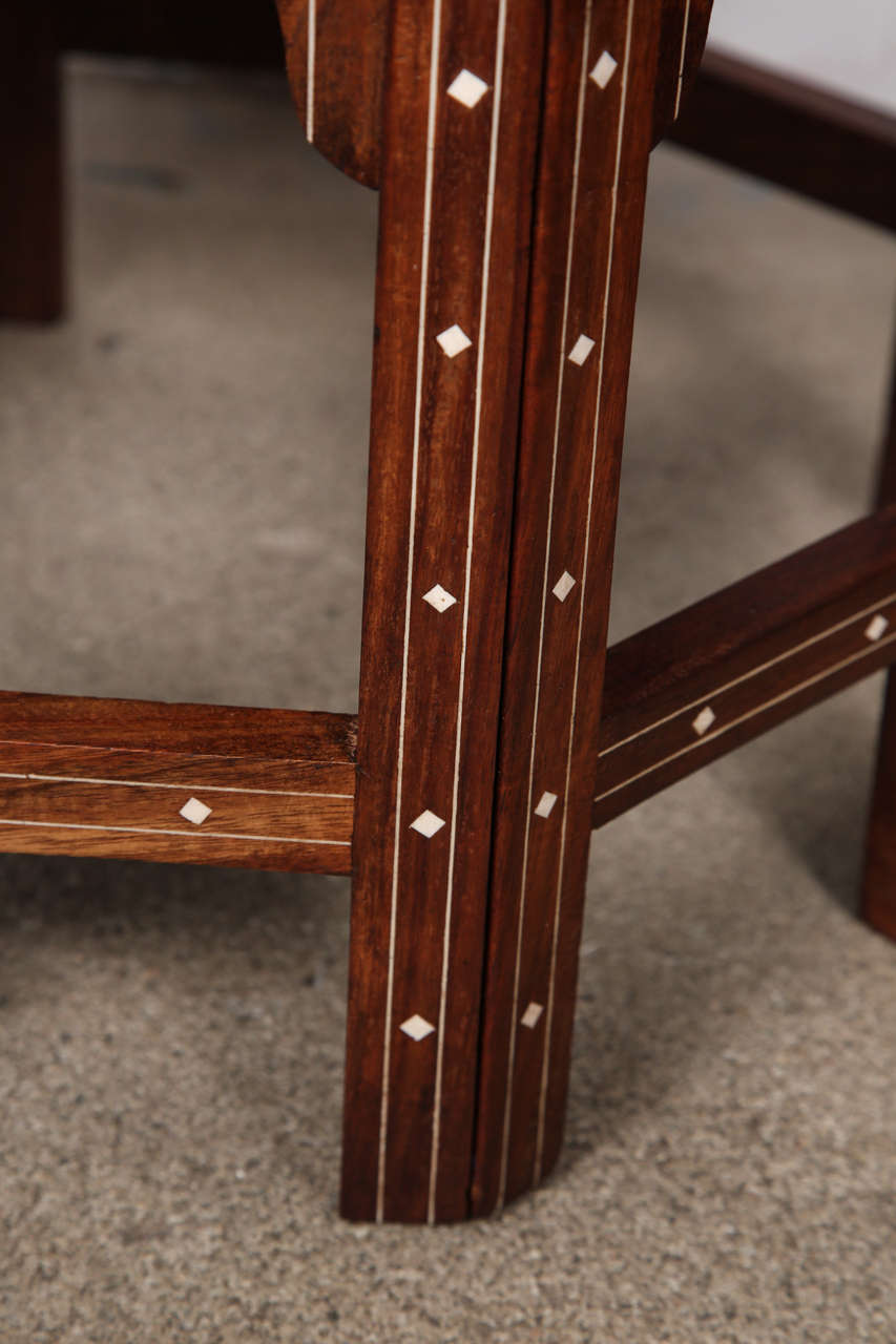 Anglo Indian folding Rosewood Ivory Inlaid Octagonal Side Table. at ...