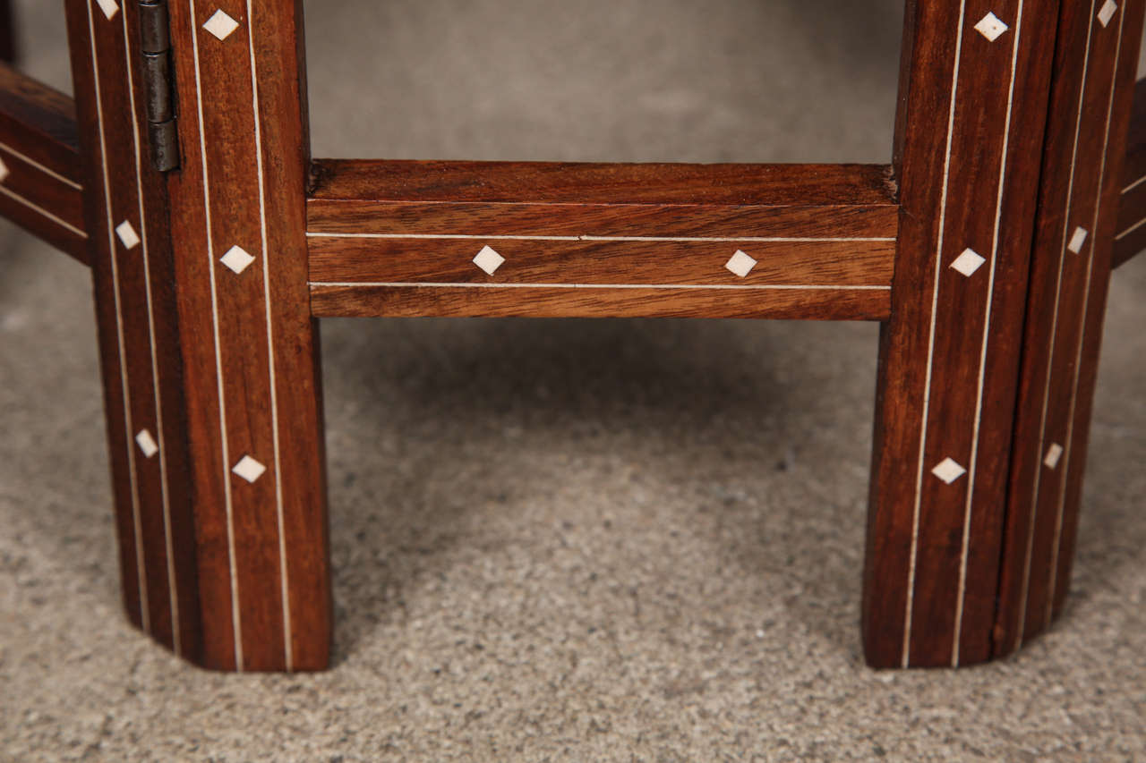 Anglo Indian folding Rosewood Ivory Inlaid Octagonal Side Table. at ...