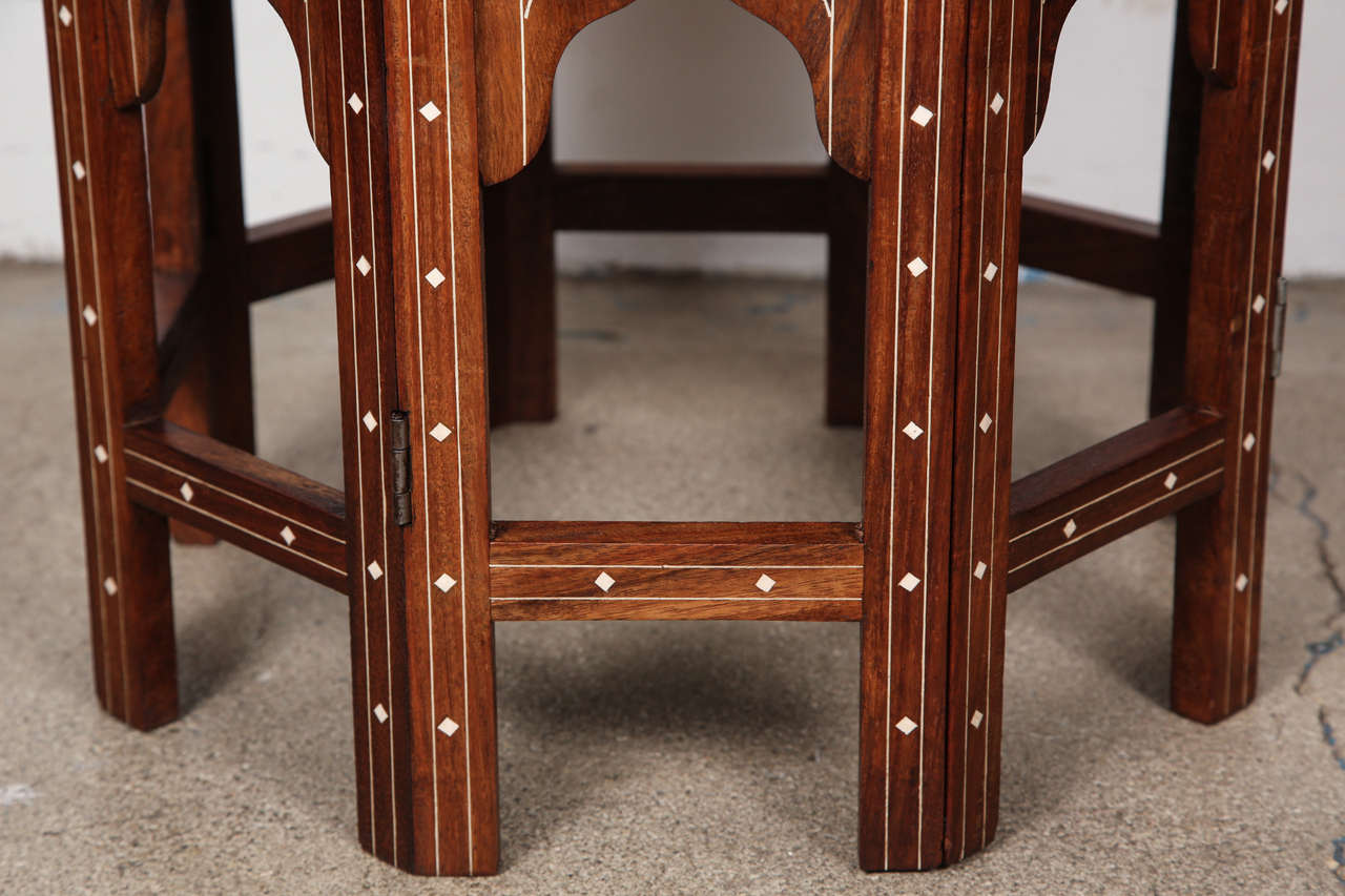 Anglo Indian folding Rosewood Ivory Inlaid Octagonal Side Table. at ...