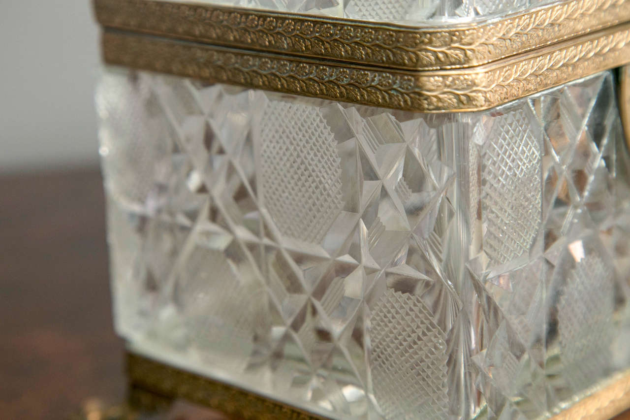 Large Antique Cut Crystal Box at 1stDibs