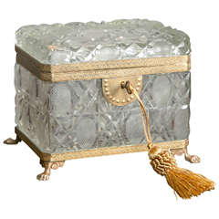Large Antique Cut Crystal Box at 1stDibs