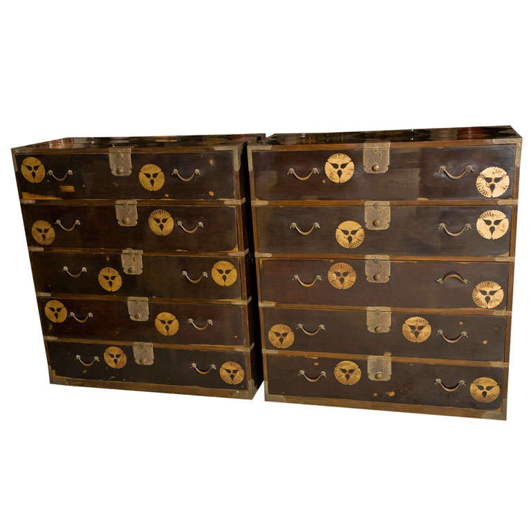 Pair of Japanese Tansu Chests at 1stDibs