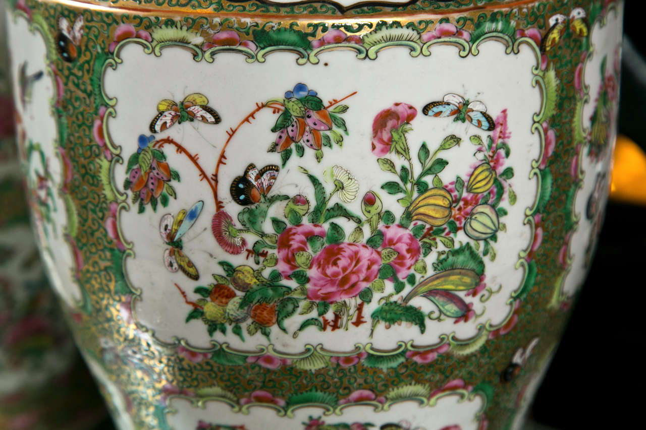 Pair of Large Chinese Guang Cai Famille Rose Tall Vases at 1stDibs ...