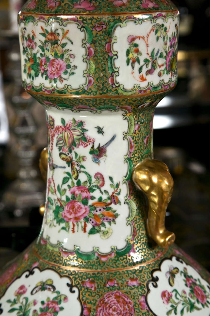 Pair of Large Chinese Guang Cai Famille Rose Tall Vases at 1stDibs ...