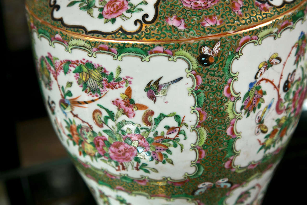 Pair of Large Chinese Guang Cai Famille Rose Tall Vases at 1stDibs ...