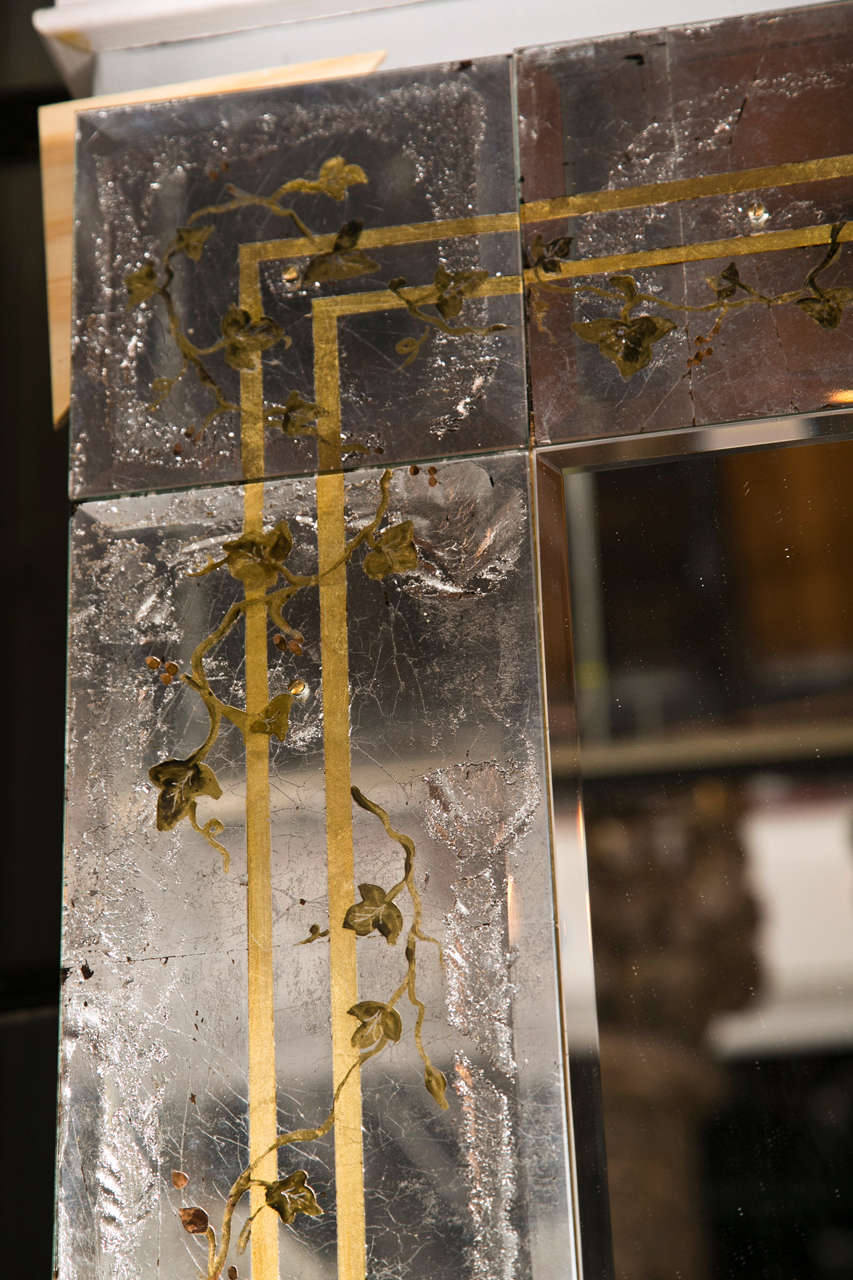 Pair of Magnificent Verre Eglomise Mirrors attrib Jansen at 1stDibs