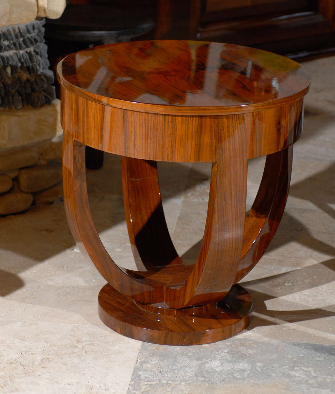 Pair of Round Art Deco Side Tables at 1stDibs