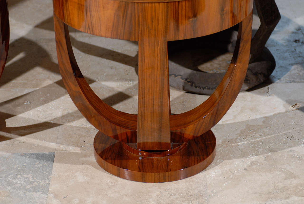 Pair of Round Art Deco Side Tables at 1stDibs
