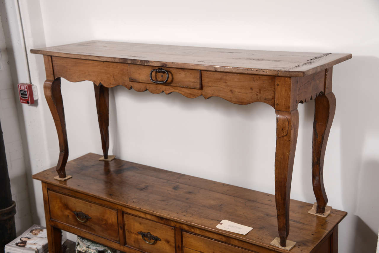 19th Century French Narrow Cherry Sofa Table/Server at 1stDibs