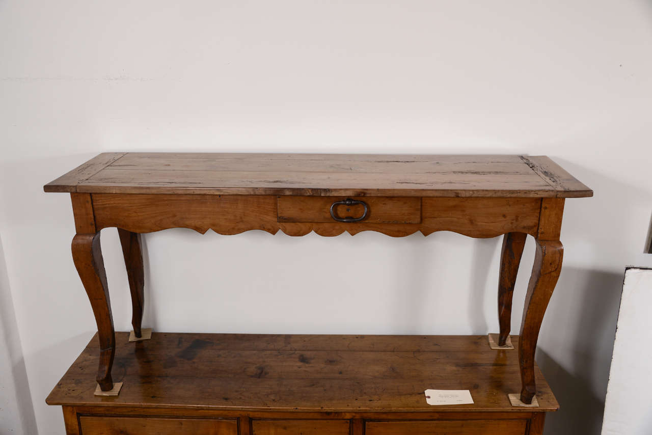 19th Century French Narrow Cherry Sofa Table/Server at 1stDibs