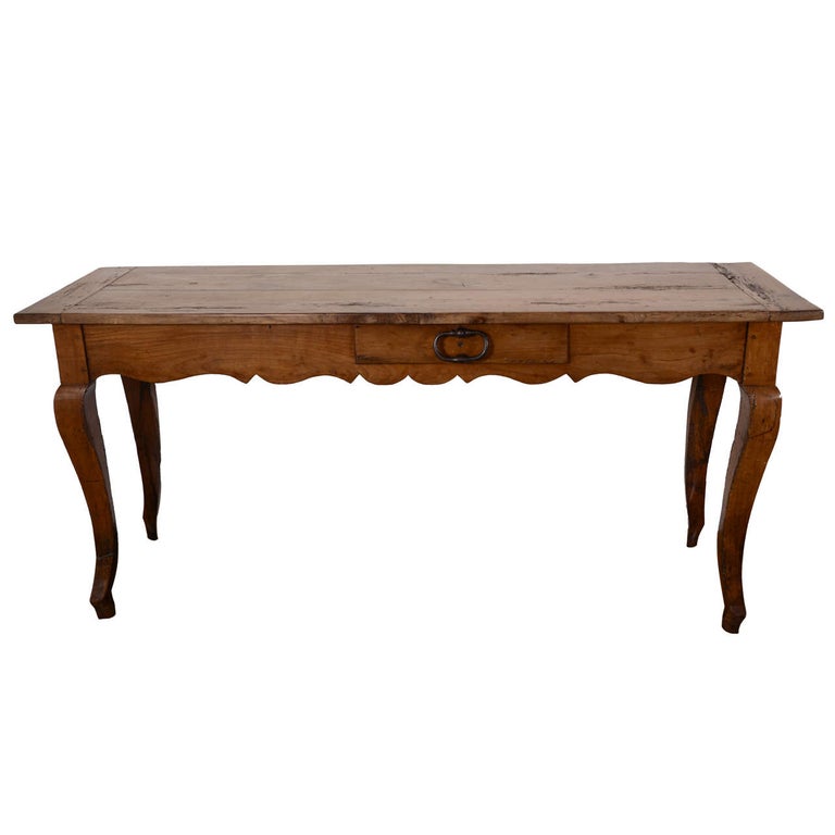19th Century French Narrow Cherry Sofa Table/Server at 1stDibs