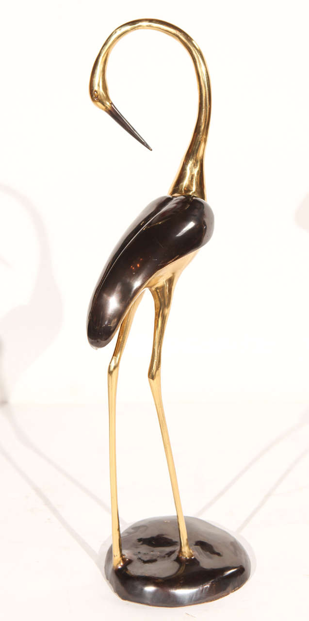 Pair of Vintage Brass Cranes at 1stDibs | brass cranes pair, large ...