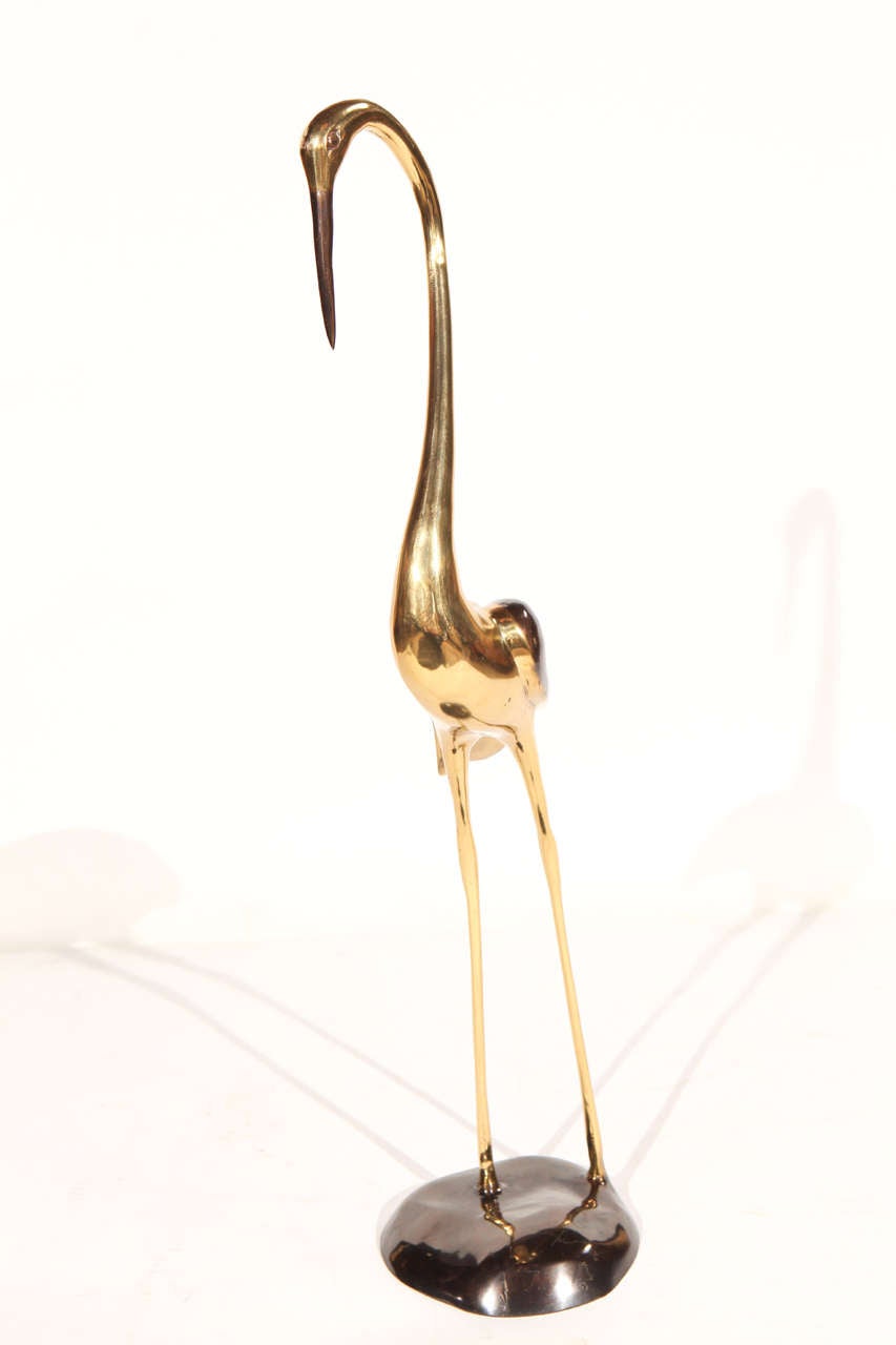 Pair of Vintage Brass Cranes at 1stDibs | brass cranes pair, large ...