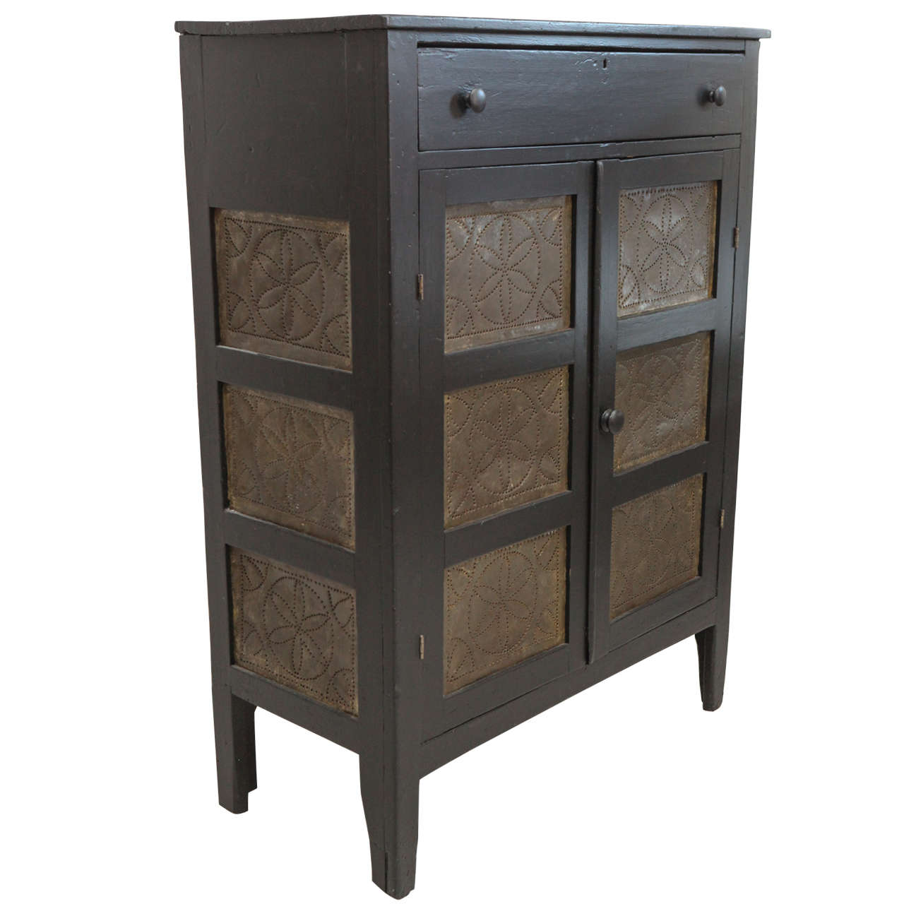 Vintage American Black Pie Safe with Perforated Tin Doors at 1stDibs ...