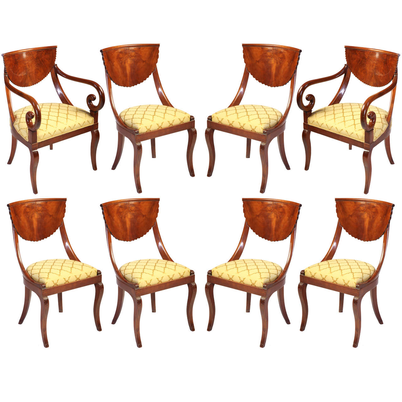 Set of Eight American Tiger Maple and Walnut Fancy Chairs. Circa 1810 ...