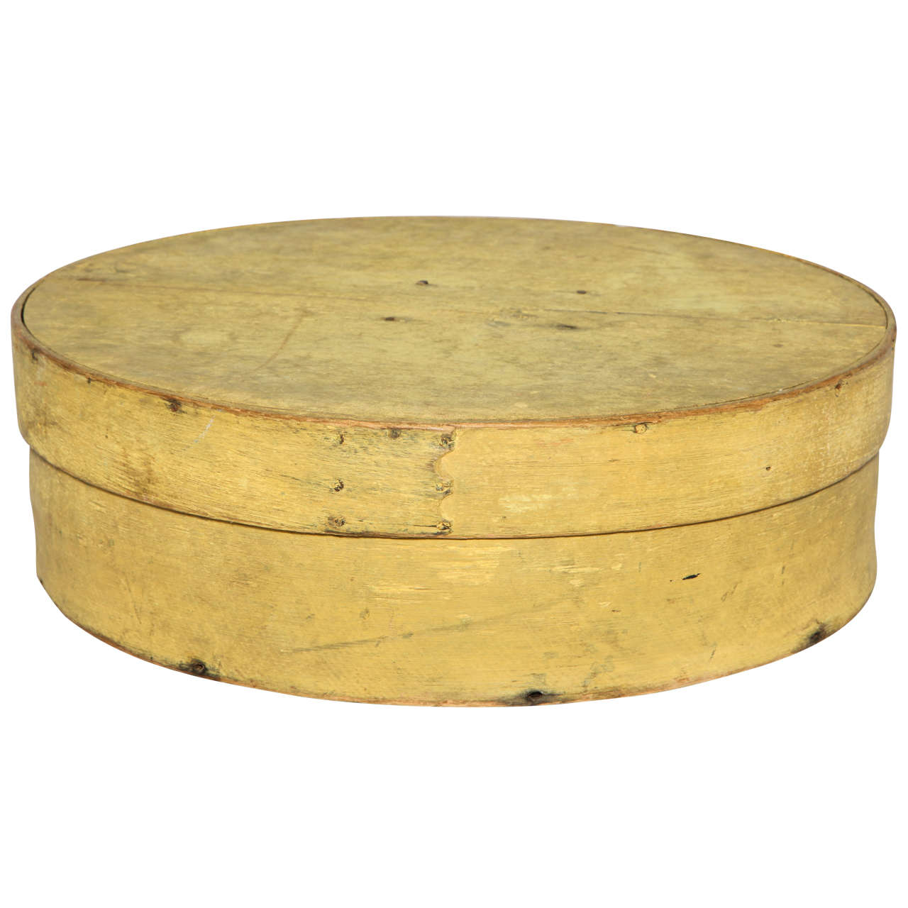 Round Painted Cheese Box For Sale at 1stDibs