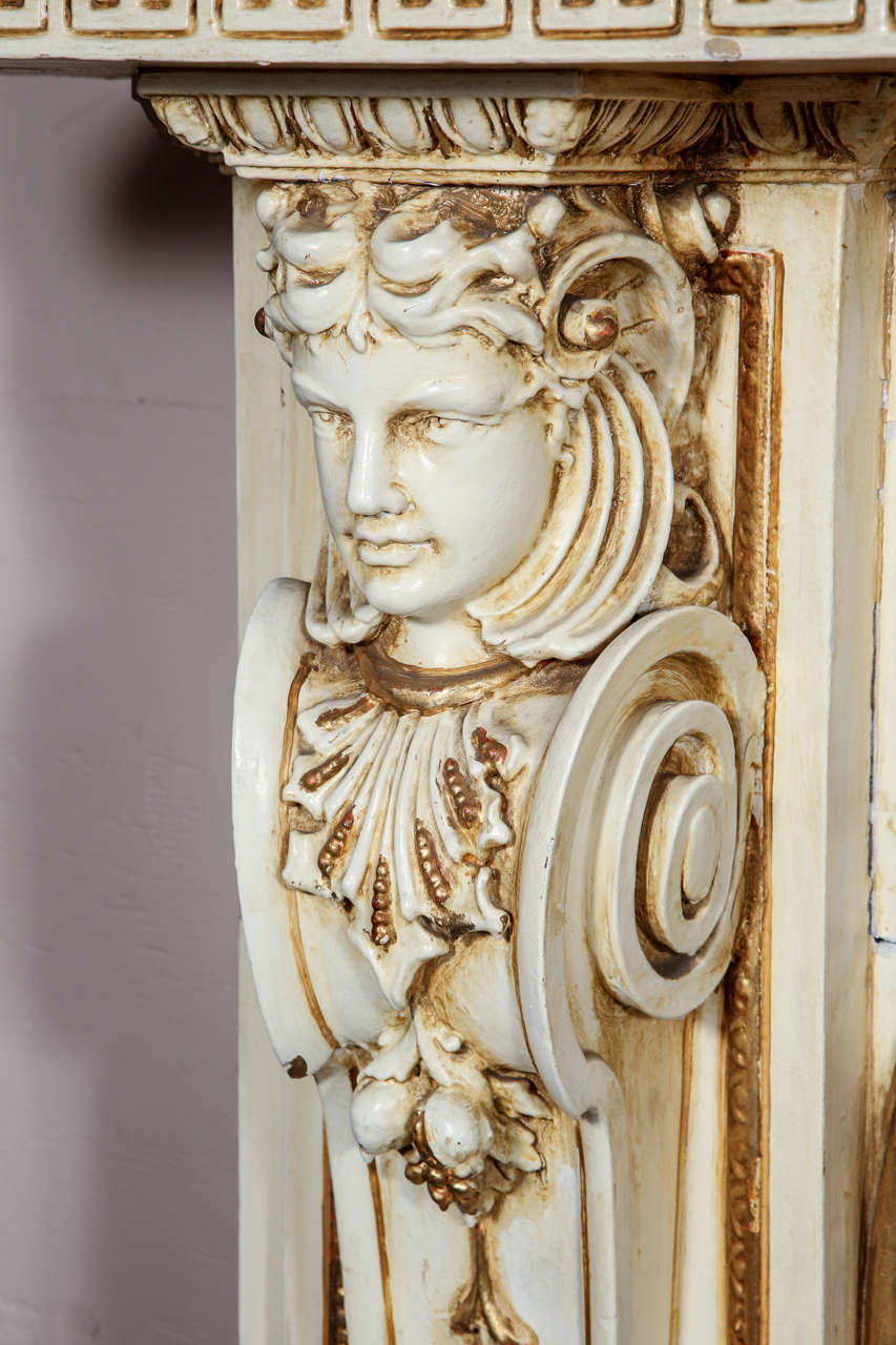 1950s Large Figural Greek Revival Wooden Mantel from East 56th St in ...