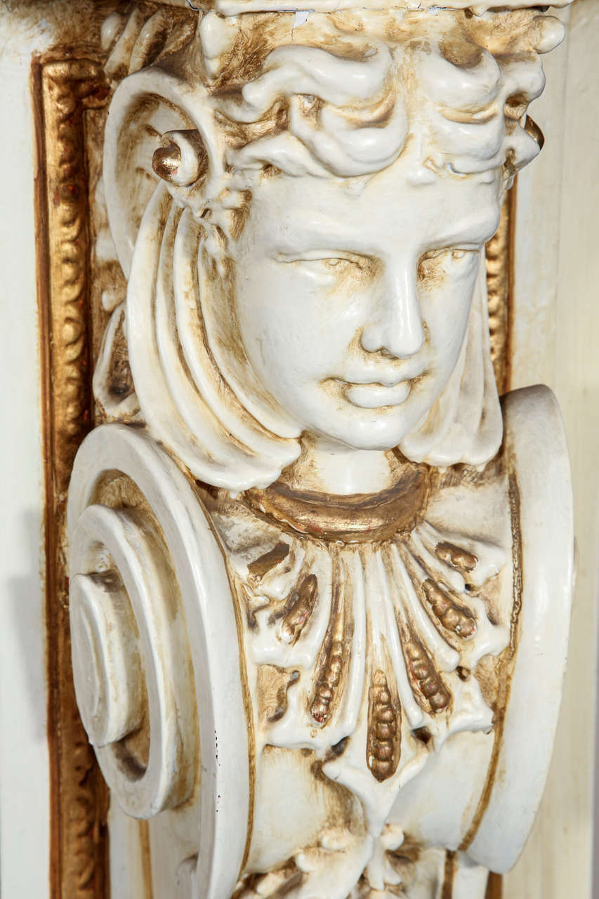 1950s Large Figural Greek Revival Wooden Mantel from East 56th St in ...