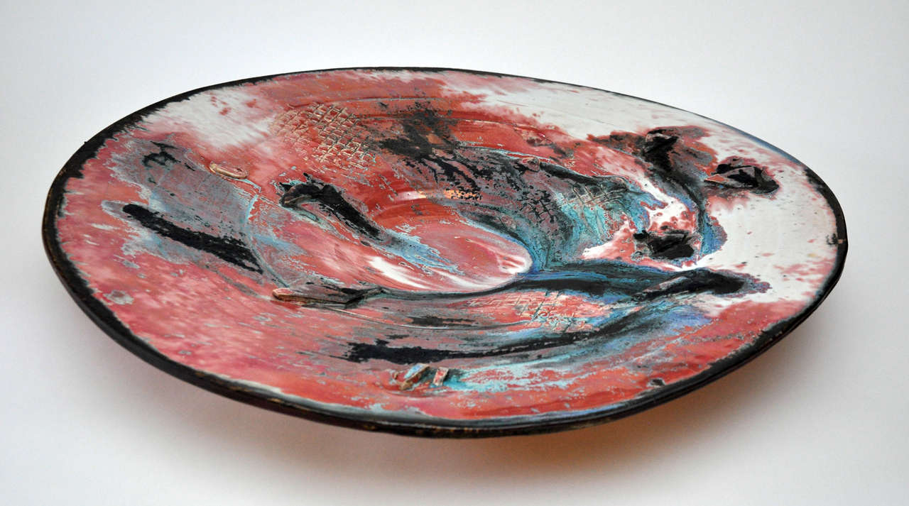 Large Ceramic Art Disc For Sale at 1stDibs