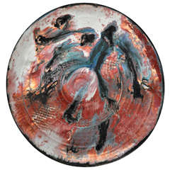 Large Ceramic Art Disc For Sale at 1stDibs
