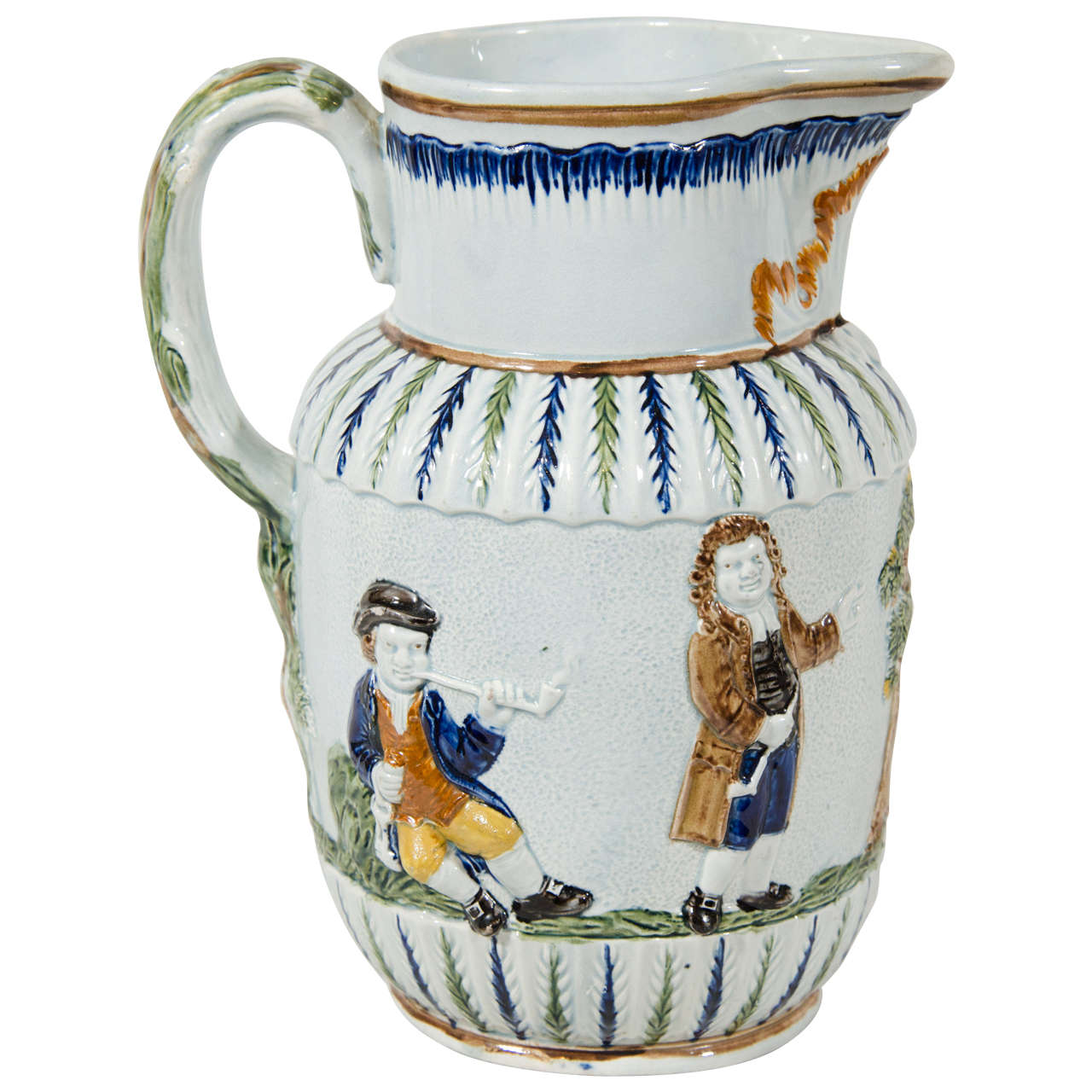 Antique Prattware Jug "The Parson, Clerk and Sexton" at 1stDibs