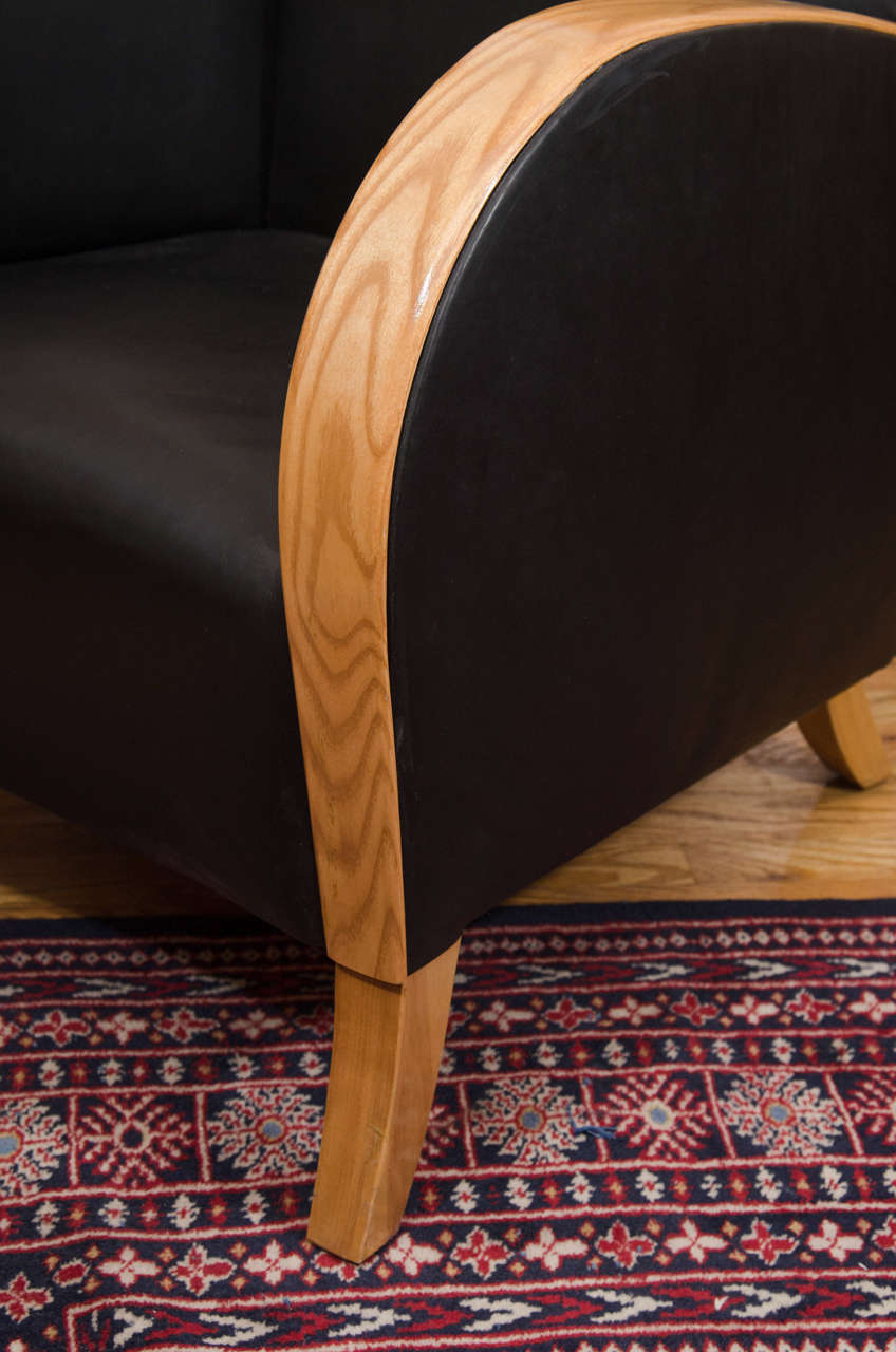 Art Deco Club Chair in Motorcycle Leather at 1stDibs | art deco club ...