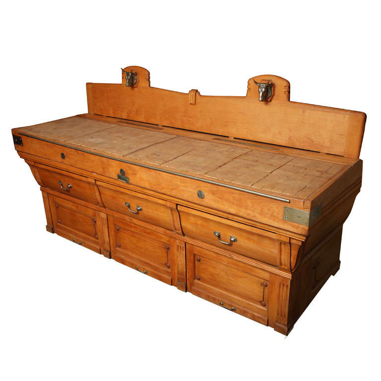 Vintage French Butcher's Block at 1stDibs