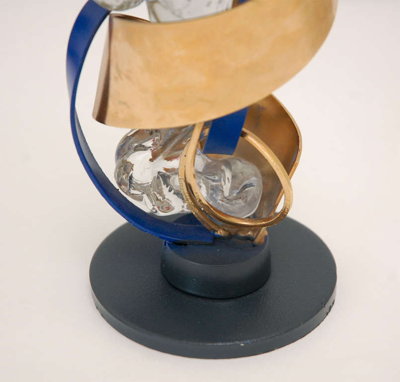 Three Metal and Glass Sculptures For Sale at 1stDibs