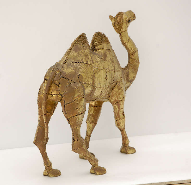Pierced Brass Camel Sculpture at 1stDibs