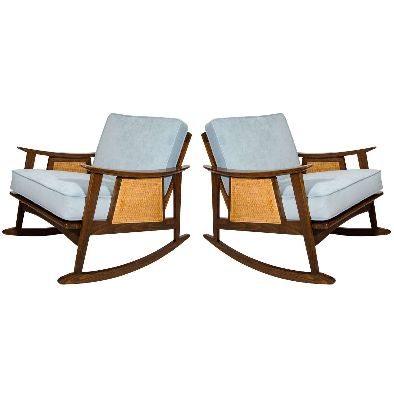 Mid Century Danish Style Rocking Chairs For Sale at 1stDibs