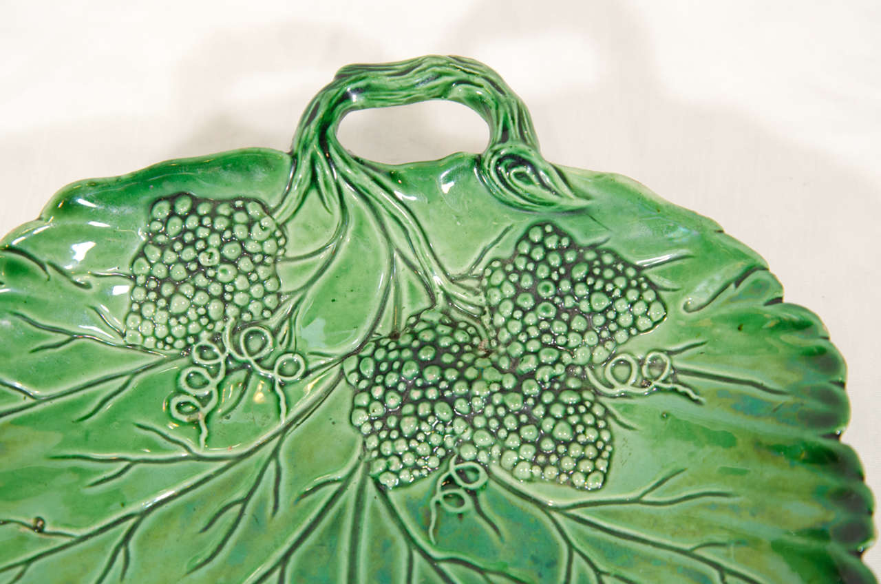 An 18th Century Green Glazed Creamware Leaf at 1stdibs