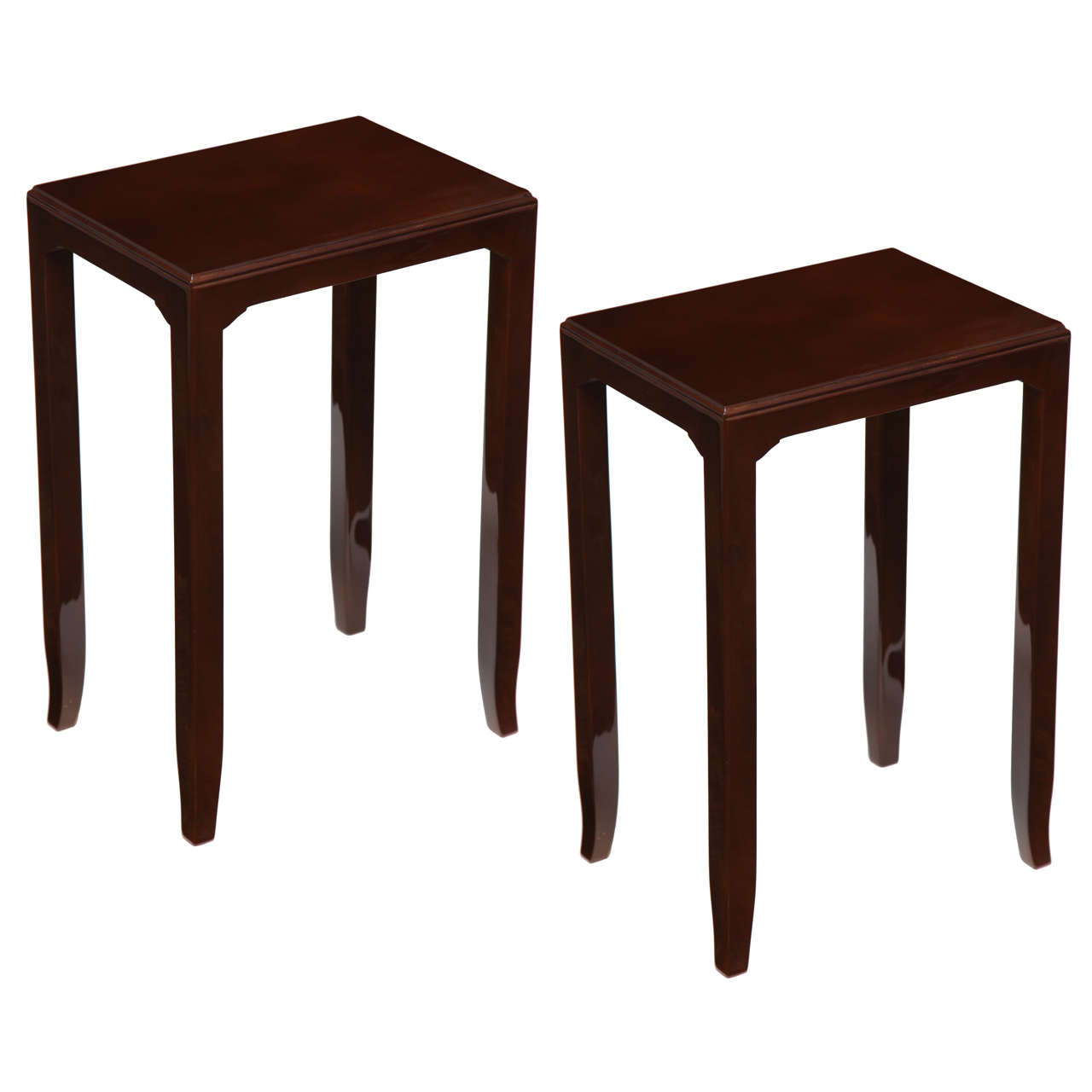 Unique Lacquered Column Side Tables, Pair at 1stDibs